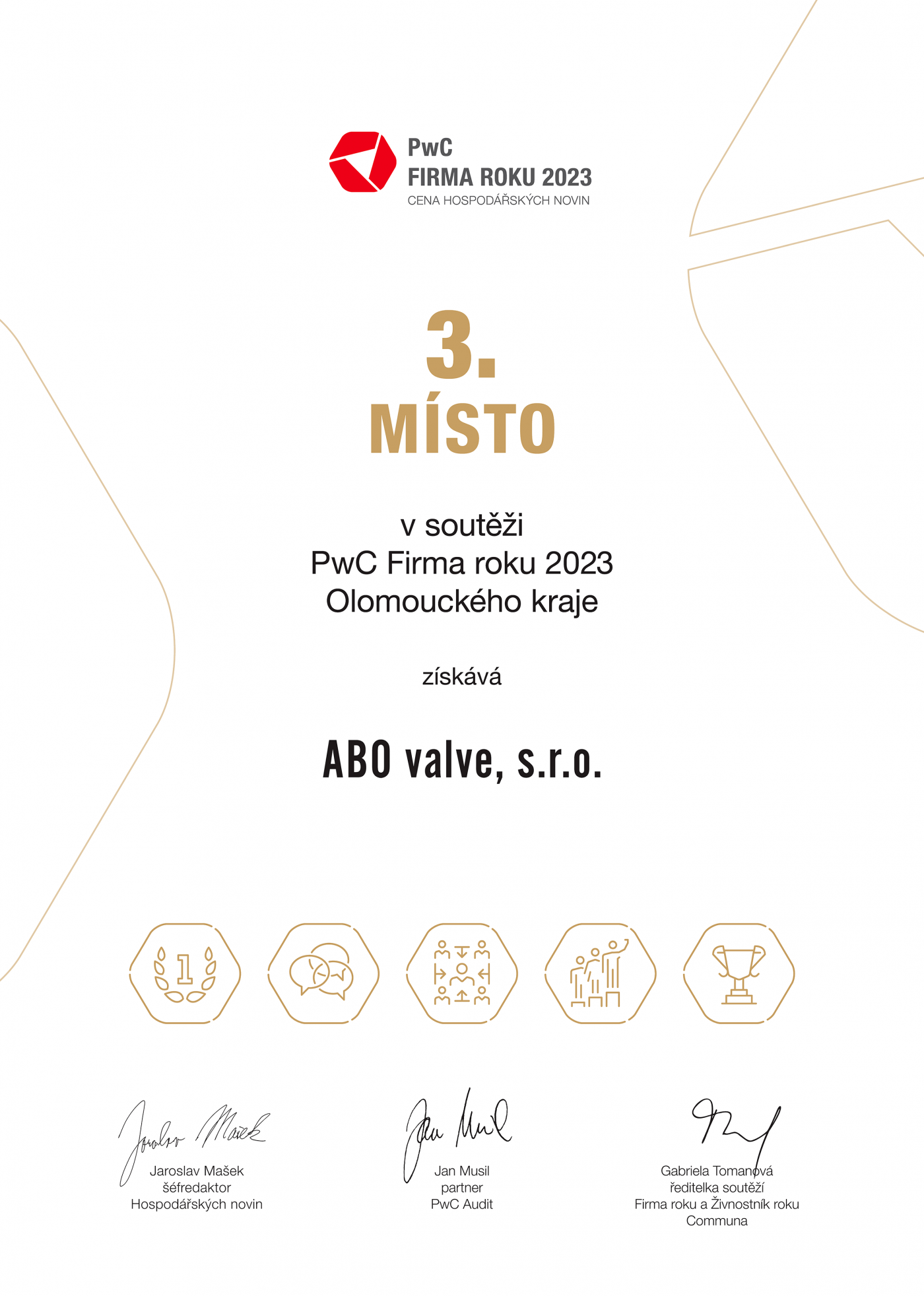 ABO valve PwC Company of the Year 2023 | ABO valve, s.r.o.